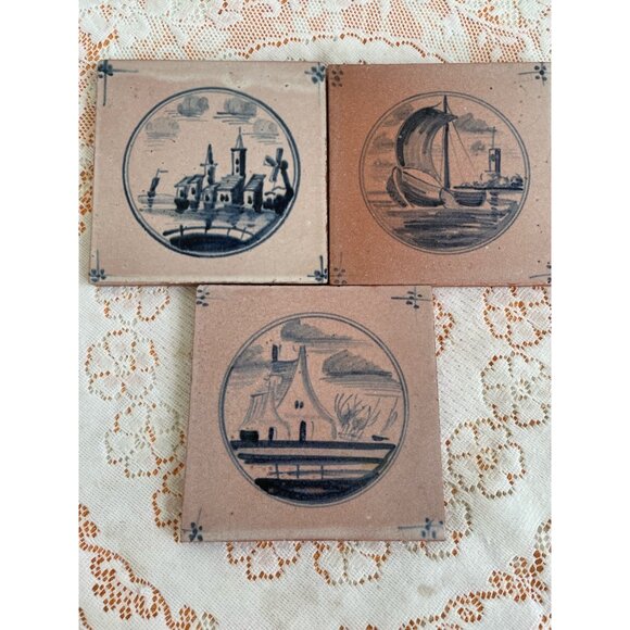 Vassels Immenrich | Accents | Antique 93s Set Of 3 German Clay Tiles ...